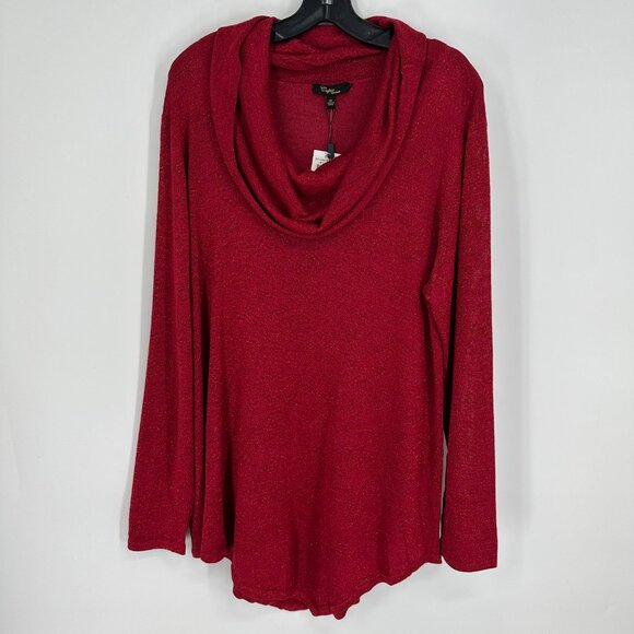 Cupio | Sweaters | Cupio Cowl Neck Sweater Metallic Shimmer Top Holiday ...